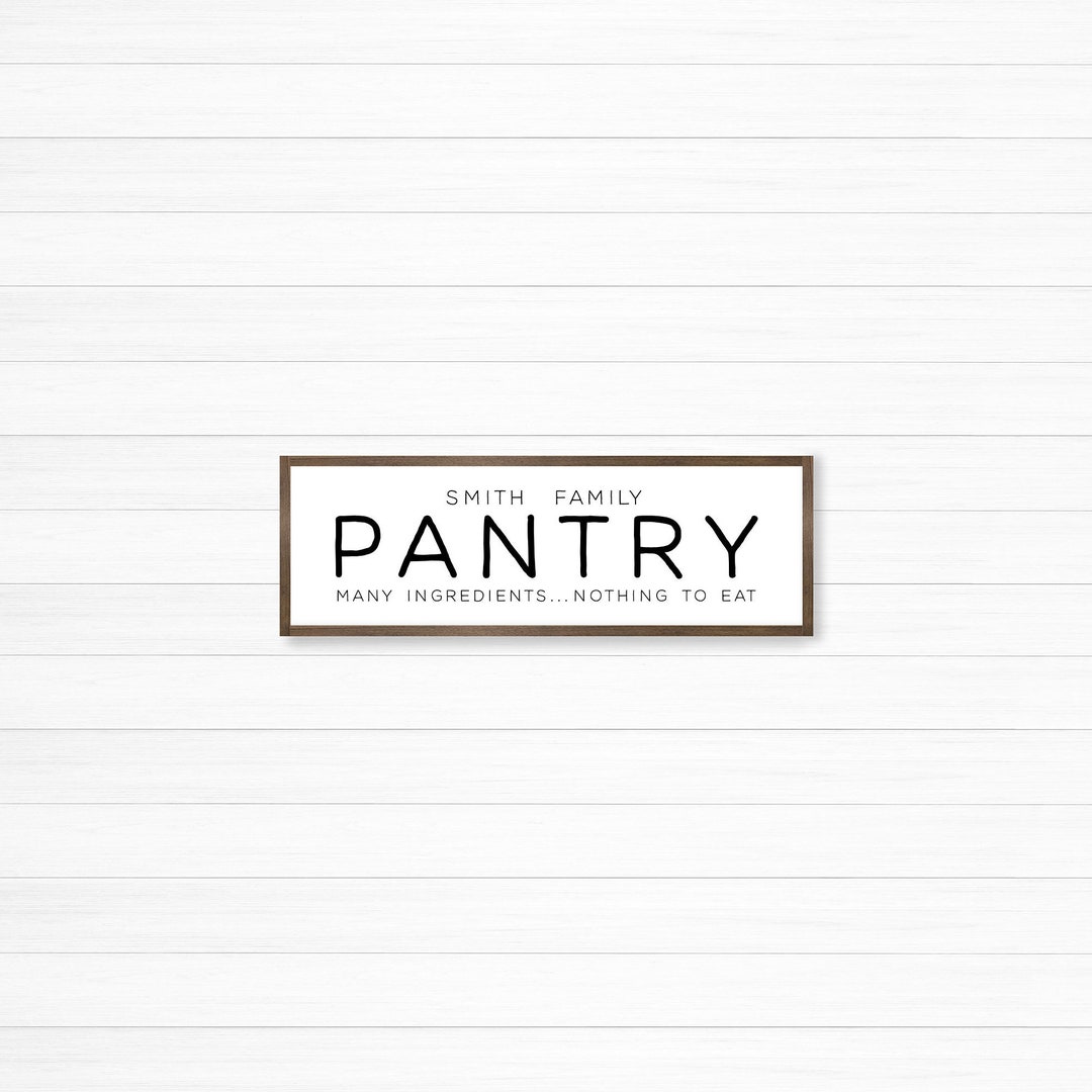 Pantry Sign, Personalized Pantry Sign, Kitchen Wall Decor, Custom Last ...