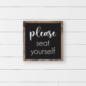 Please Seat Yourself Sign, Bathroom Signs, Bathroom Wall Decor, Guest ...