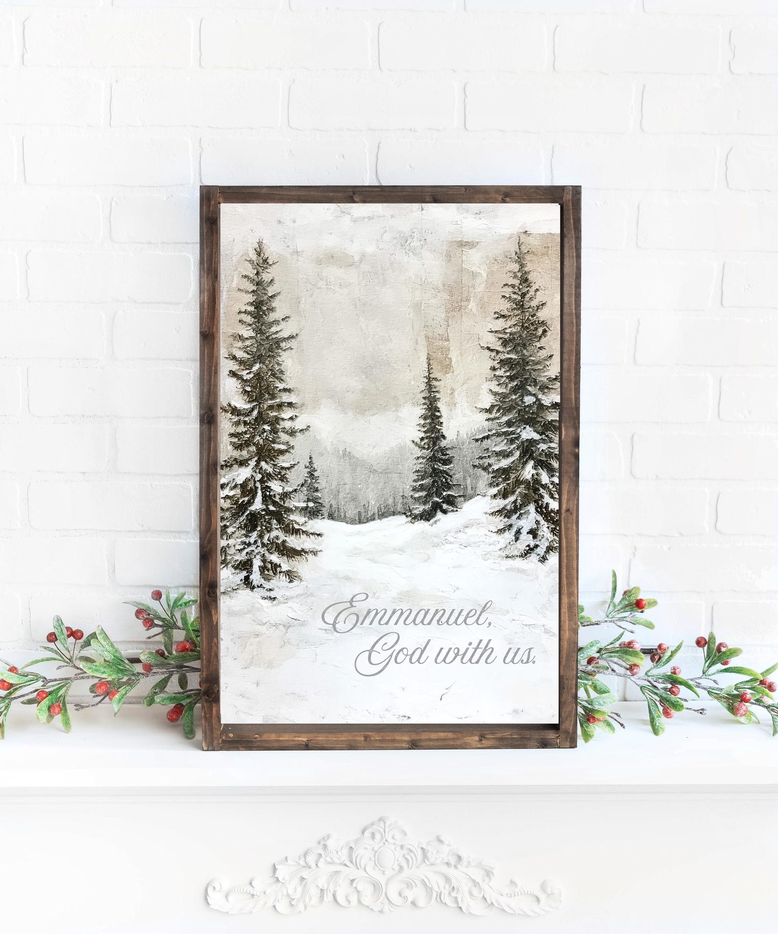 Christian Christmas Wall Art, Emmanuel God With Us Sign, Christian ...