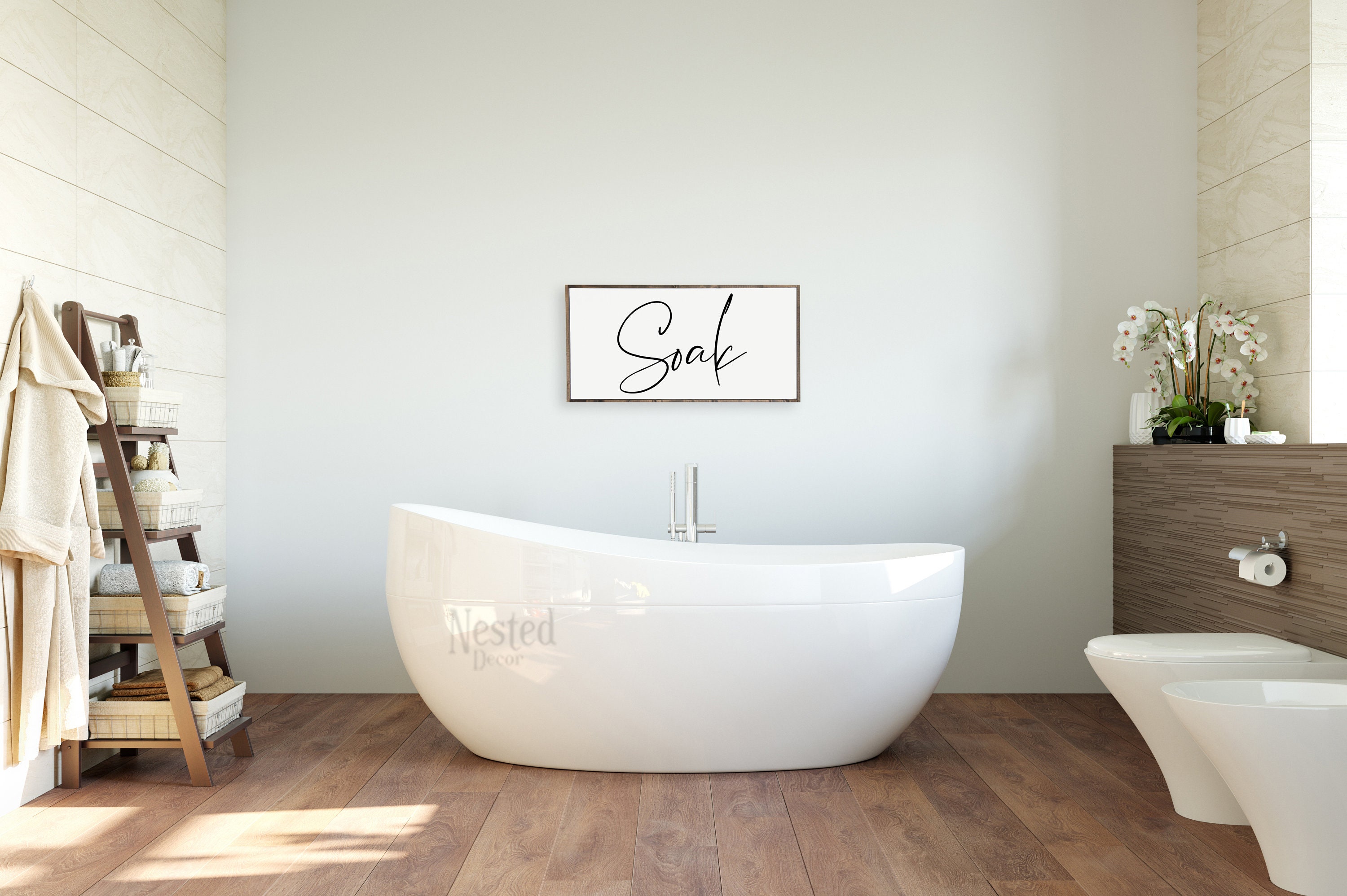 Bathroom Wall Decor-soak Bathroom Sign-farmhouse - Etsy
