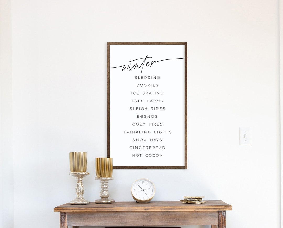 Winter Sign, Winter Bucket List, Wooden Signs for Winter, Winter Home ...