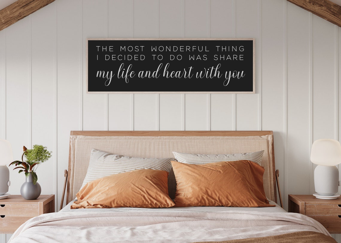 Bedroom Wall Decor Over the Bed, Master Bedroom Signs, Above Bed Wall ...