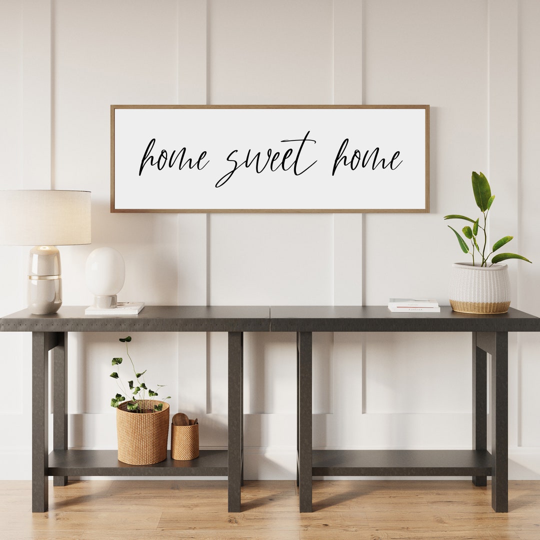 Home Sweet Home Sign Wood Sign Entryway Sign Framed Wood Sign Sign for ...