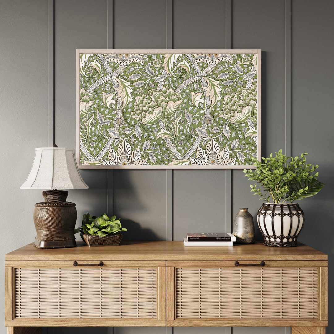 Large Textile Wall Art, Framed Wall Art, Botanical Floral Art, Floral ...