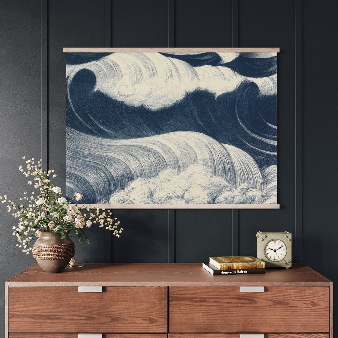 The Wave Nautical Wall Art, Ocean Wave Art, Coastal Decor for Lake or ...