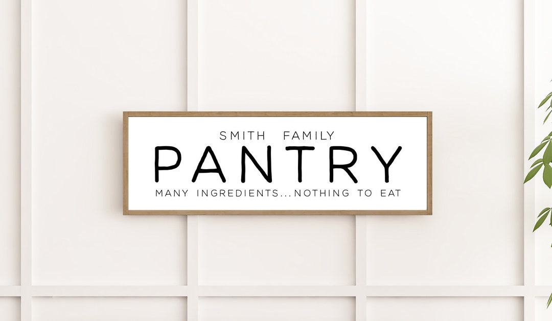 Pantry Sign, Personalized Pantry Sign, Kitchen Wall Decor, Custom Last ...
