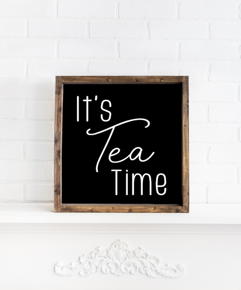 Tea Gift Tea Sign Kitchen Wall Decor Wood Framed Sign - Etsy
