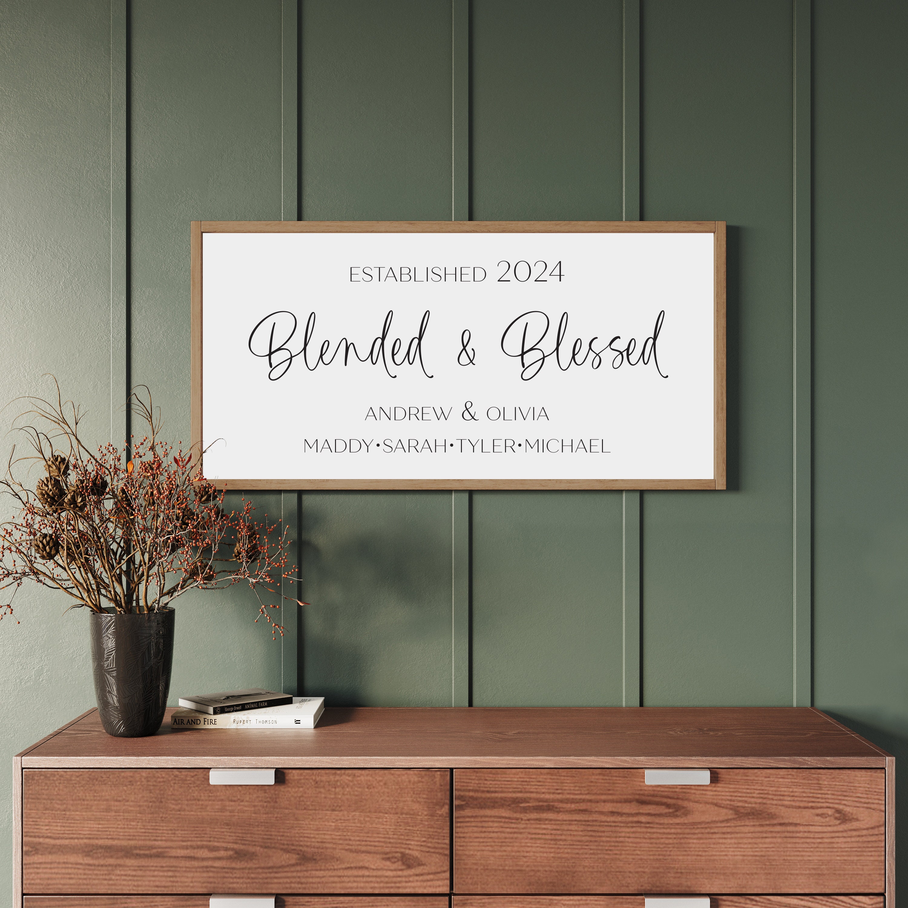 The Perfect Blend Family Sign, Personalized Blended Family Name Signs ...