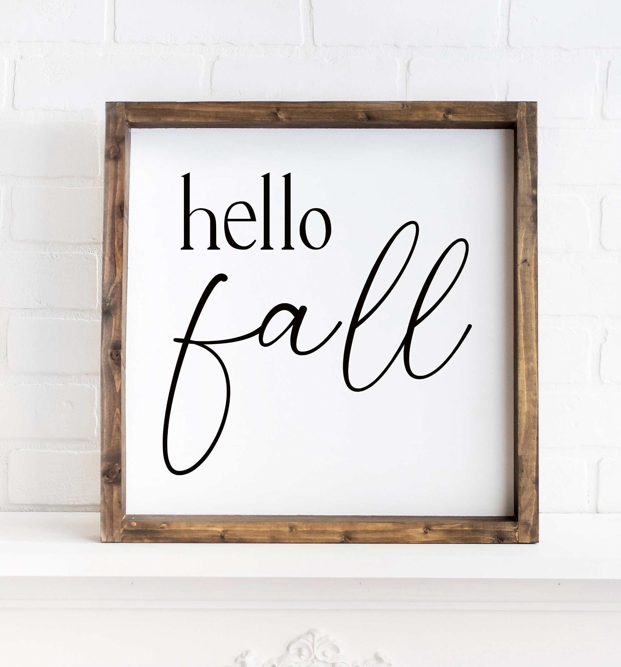 Fall Decor Fall Signs Autumn Decor Hello Fall Sign Wood - Etsy