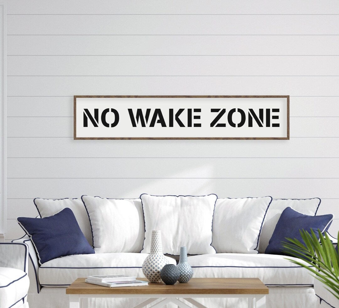 No Wake Zone Sign, Lake House Wall Decor, Lake Sign, Beach House Decor ...