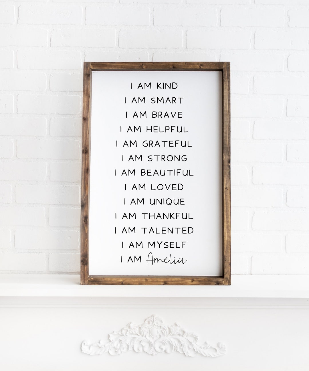 Affirmations Wall Art for Kid, I Am Affirmation Sign, Kids Room Wall ...