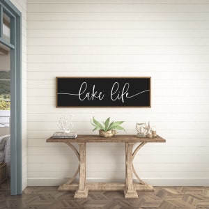 Lake House Decor, Lake Life Sign, Lake House Wall Decor, Wood Framed ...