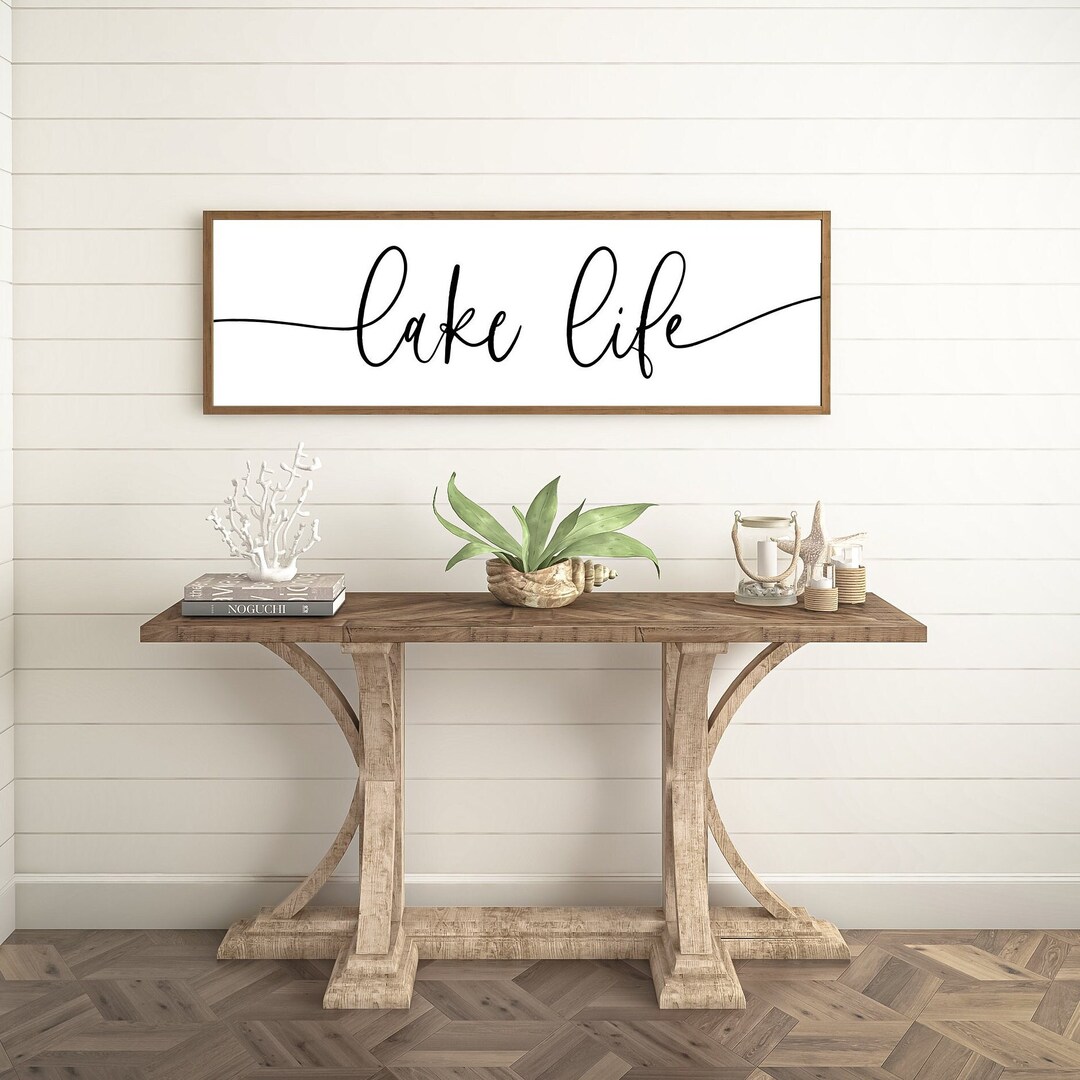 Lake House Decor, Lake Life Sign, Lake House Wall Decor, Wood Framed ...