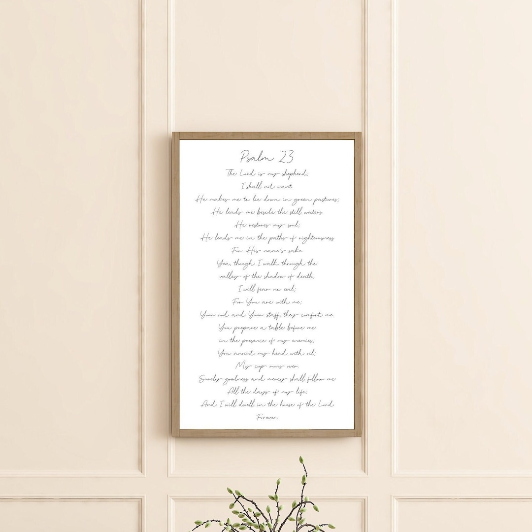 Scripture Signs, Psalm 23 Sign, Christian Wall Art, Bible Verse Decor ...