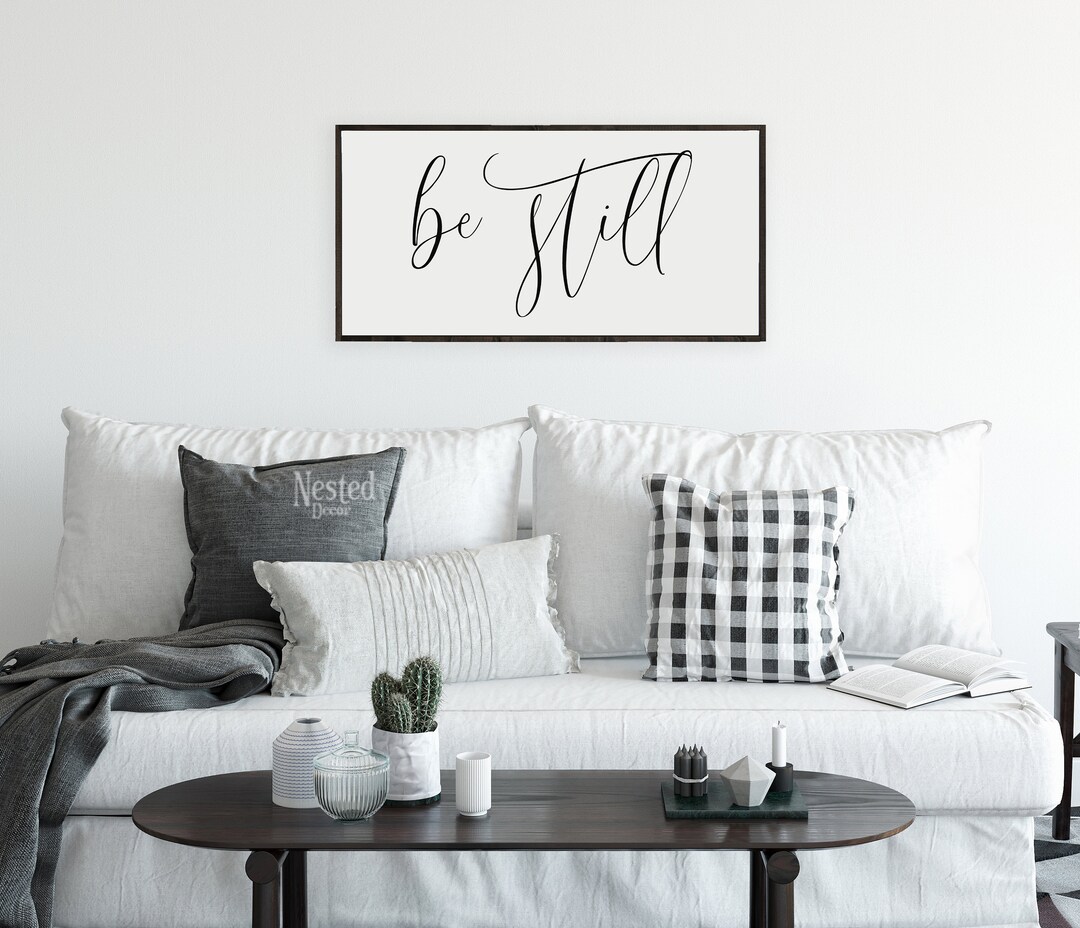Be Still Bible Verse Wall Art Scripture Sign Wood Framed - Etsy