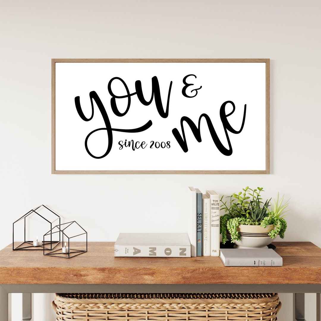 You and Me Sign | Established Date | Master Bedroom Wall Decor | Master ...