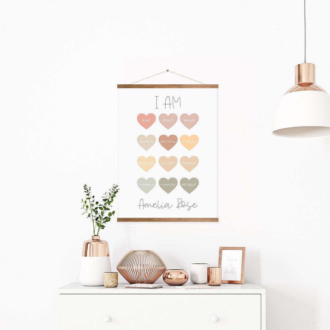 Personalized Affirmation Sign, I Am Sign, Kids Room Wall Decor for ...