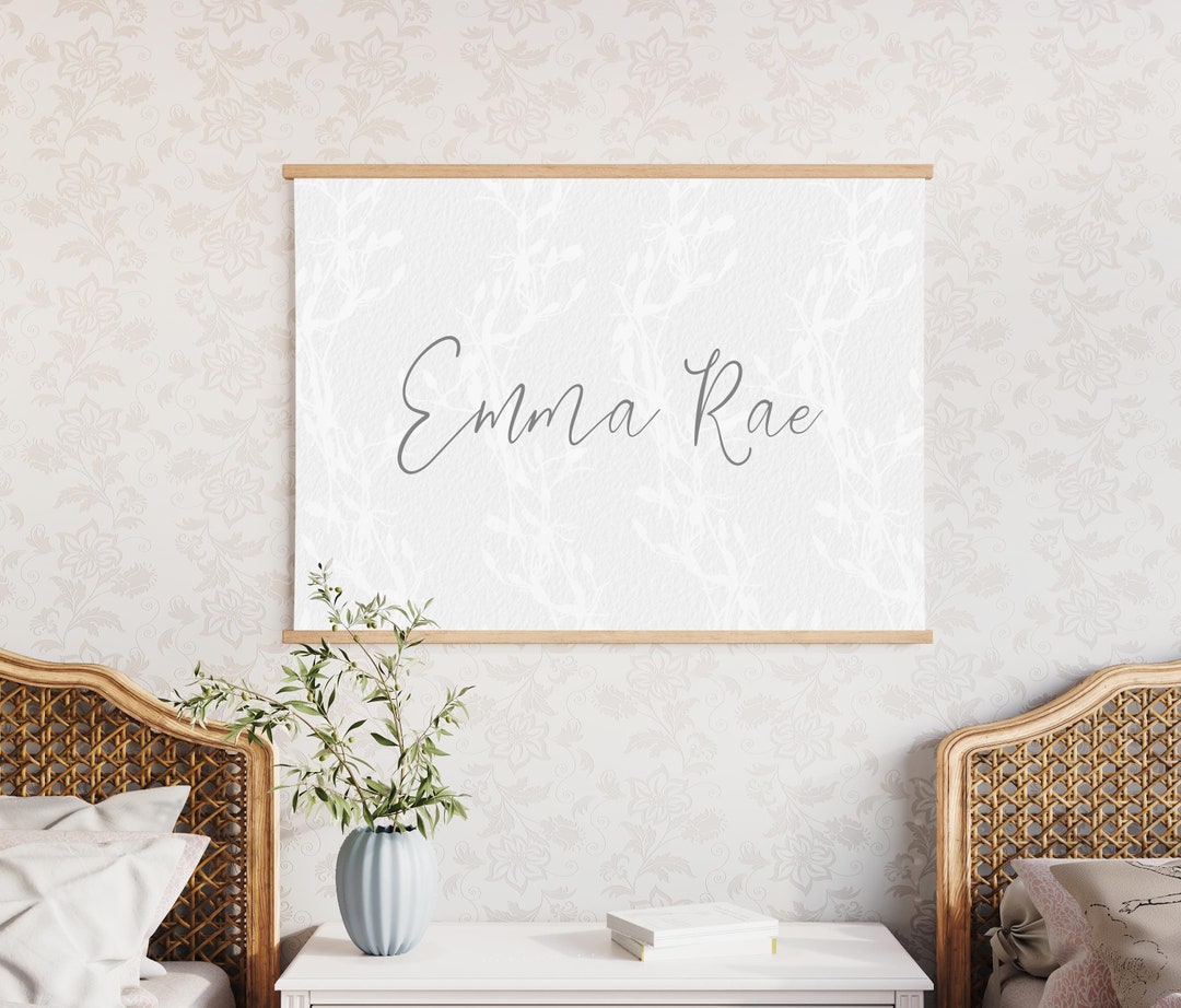 Custom Girls Name Wall Hanging, Personalized Baby Gift, Nursery Decor ...