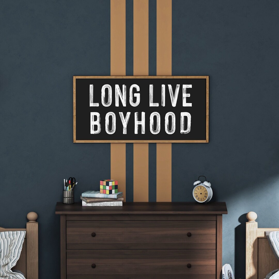Long Live Boyhood Sign, Boy Room Wall Decor, Wall Art for Boys Bedroom ...