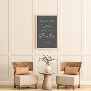 Above All Else Love Deeply, Scripture Wall Decor, Scripture Sign ...