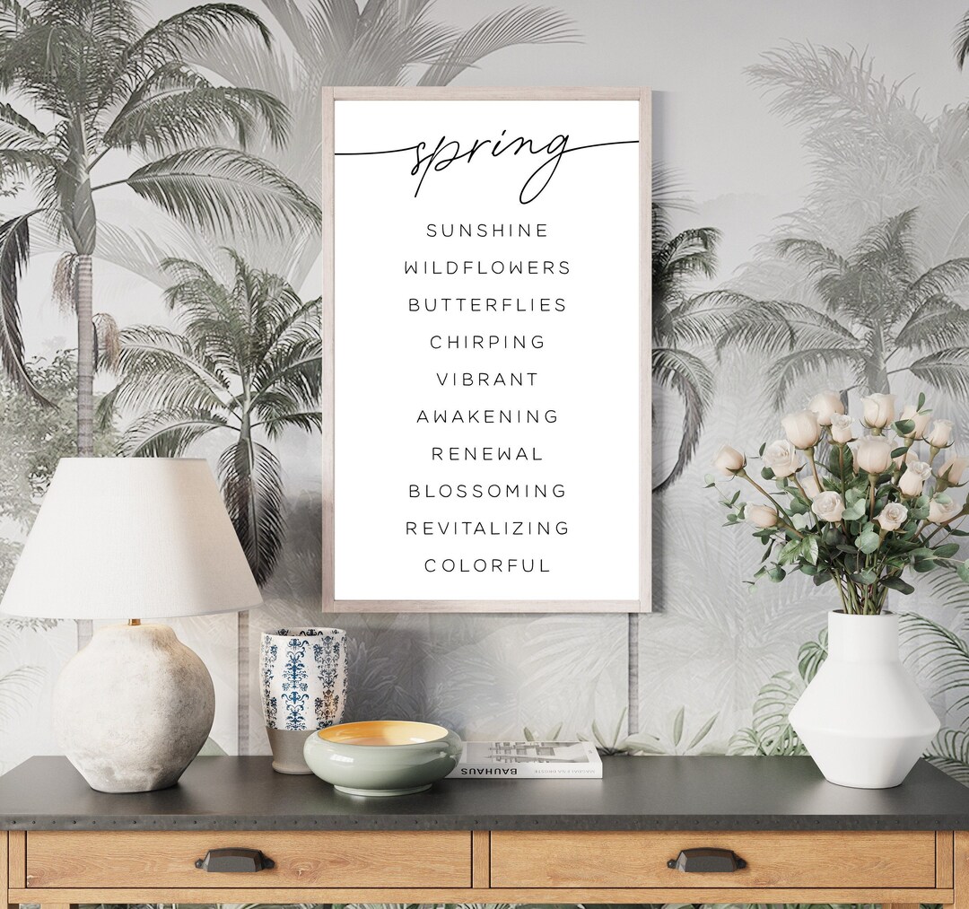Spring Sign, Spring Decor, Spring Definition Sign, Wood Framed Sign ...