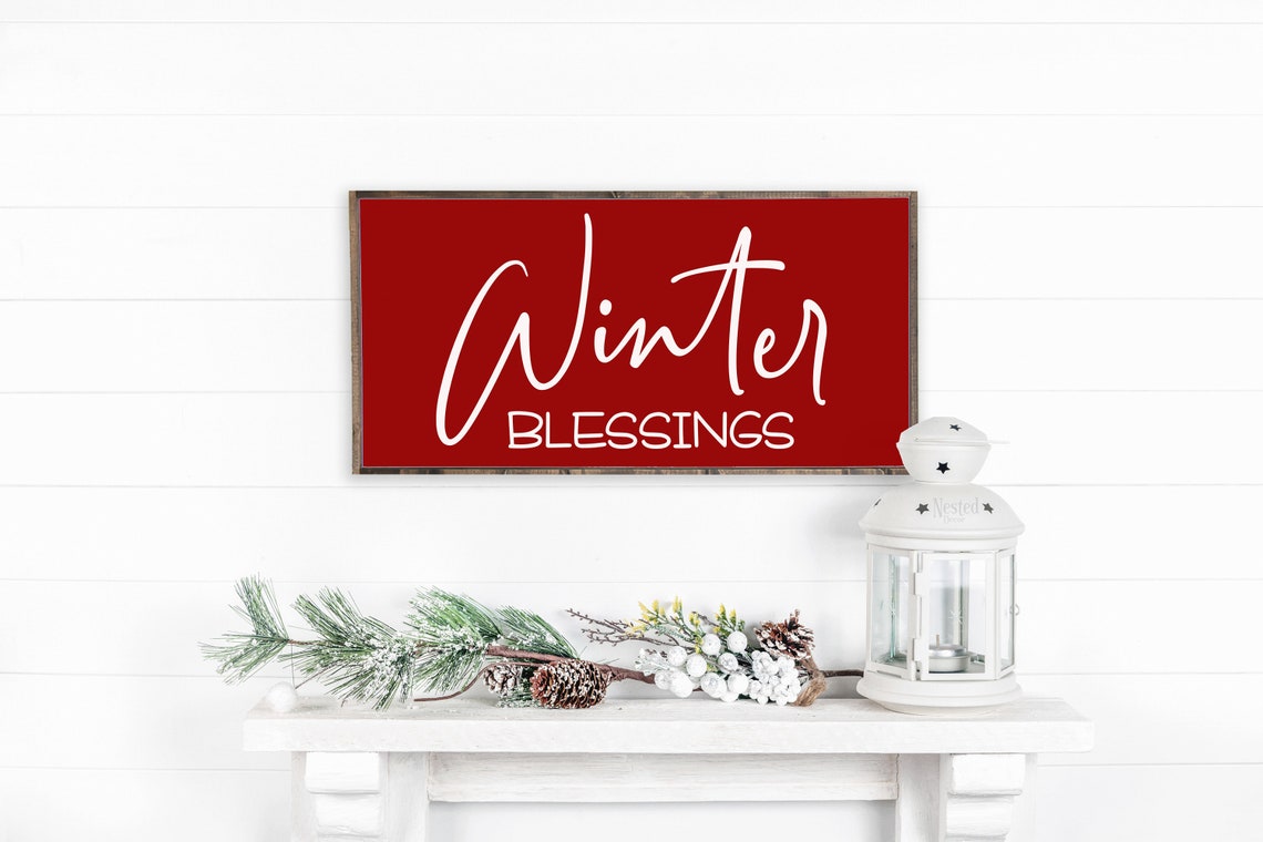 Winter Blessings Sign-holiday Wood Sign-christmas Signs Wood | Etsy