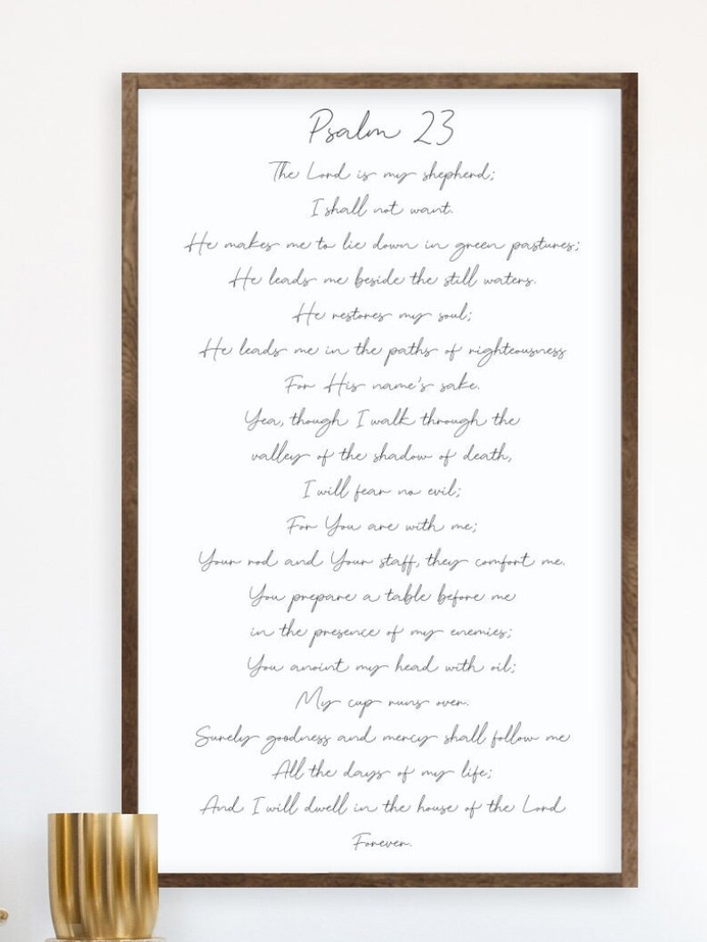Scritpure Signs Psalm 23 Sign Christian Wall Art Bible - Etsy