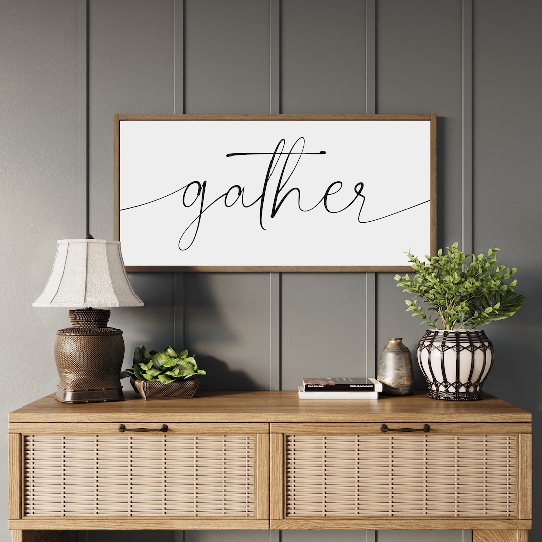 Gather Sign, Dining Room Wall Decor, Wood Signs, Gather Wall Decor ...