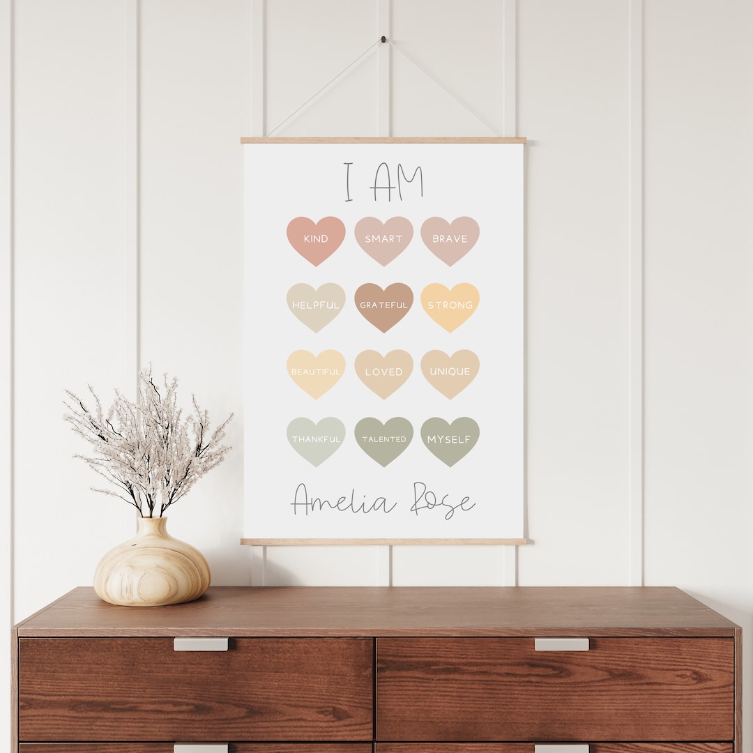 Personalized Affirmation Sign, I Am Sign, Kids Room Wall Decor for ...