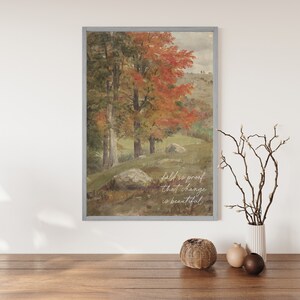 Fall Wall Art, Autumn Landscape Wall Art, Framed Canvas Print, Nature ...