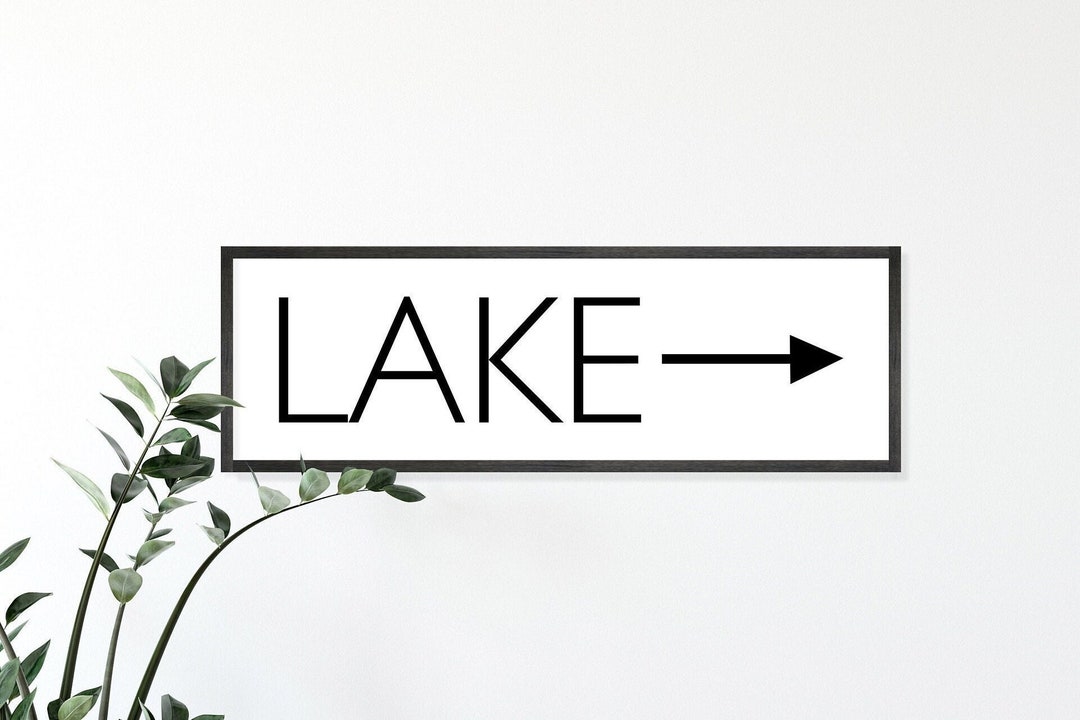 Lake Sign With Direction, Custom Directional Sign, Lake House Decor ...