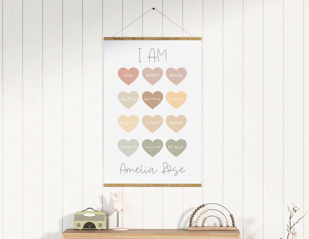 Personalized Affirmation Sign, I Am Sign, Kids Room Wall Decor for ...