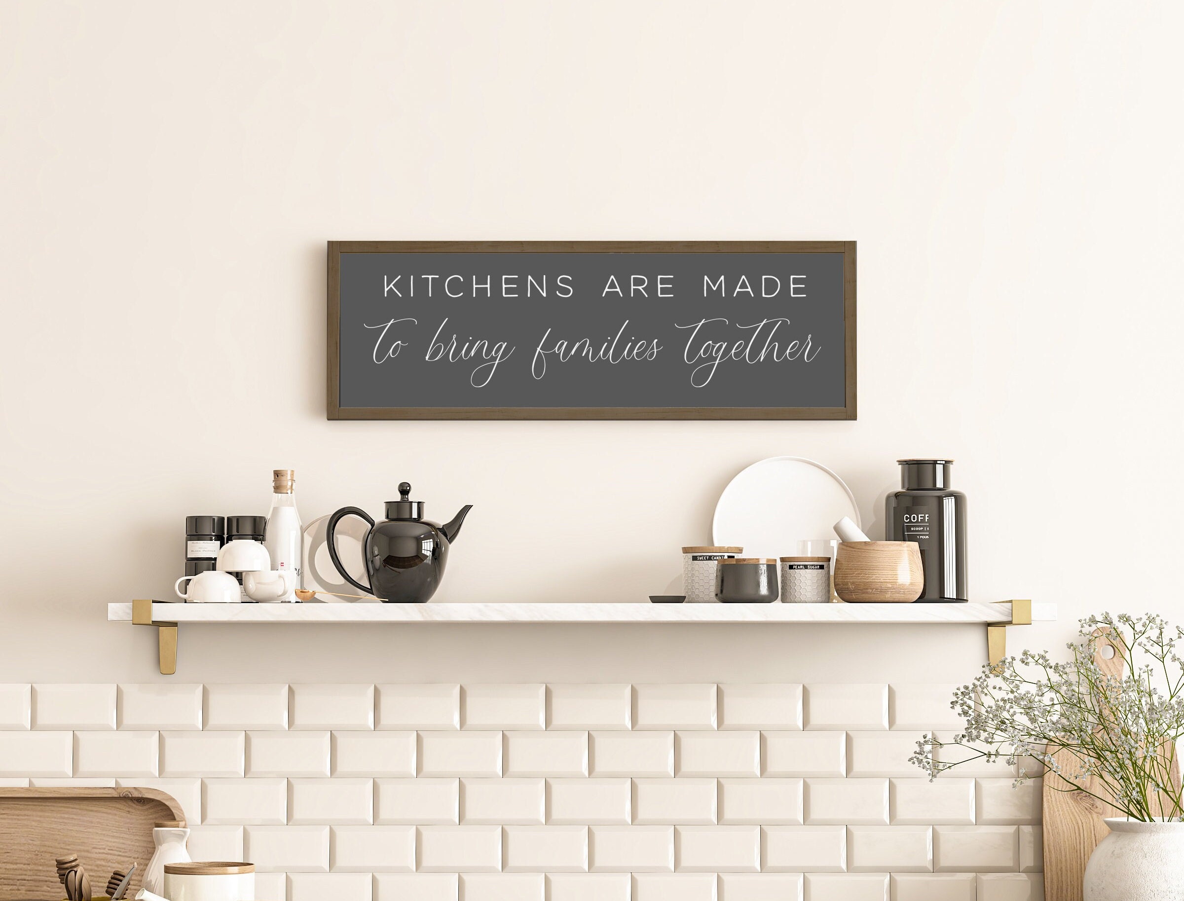 Kitchens Bring Families Together Sign: Farmhouse Kitchen Wall Decor - Etsy
