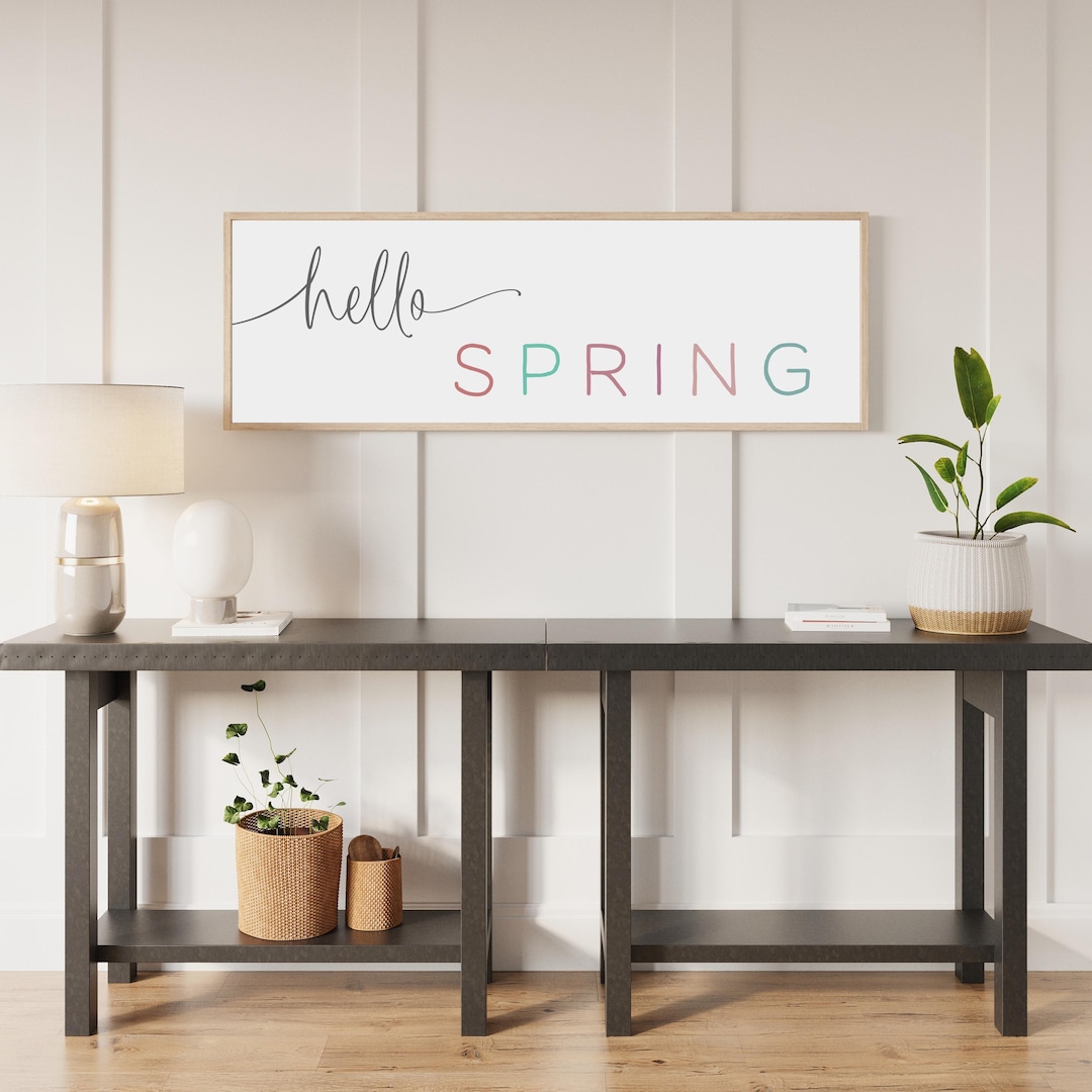 Hello Spring | Hello Spring Wood Sign | Spring Decor | Farmhouse Sign ...