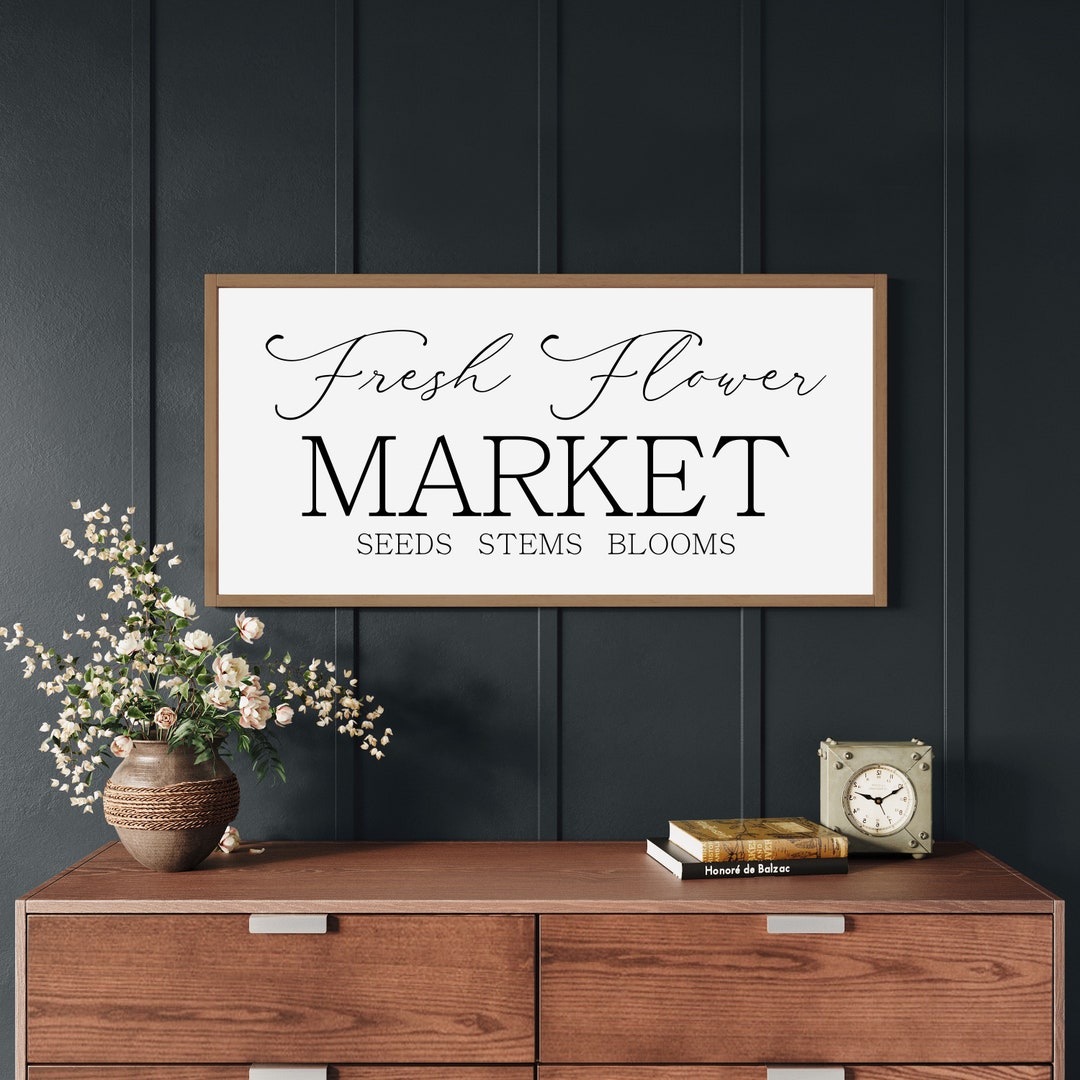 Spring Decor | Fresh Flower Market Wood Sign | Farmhouse Sign | Fresh ...