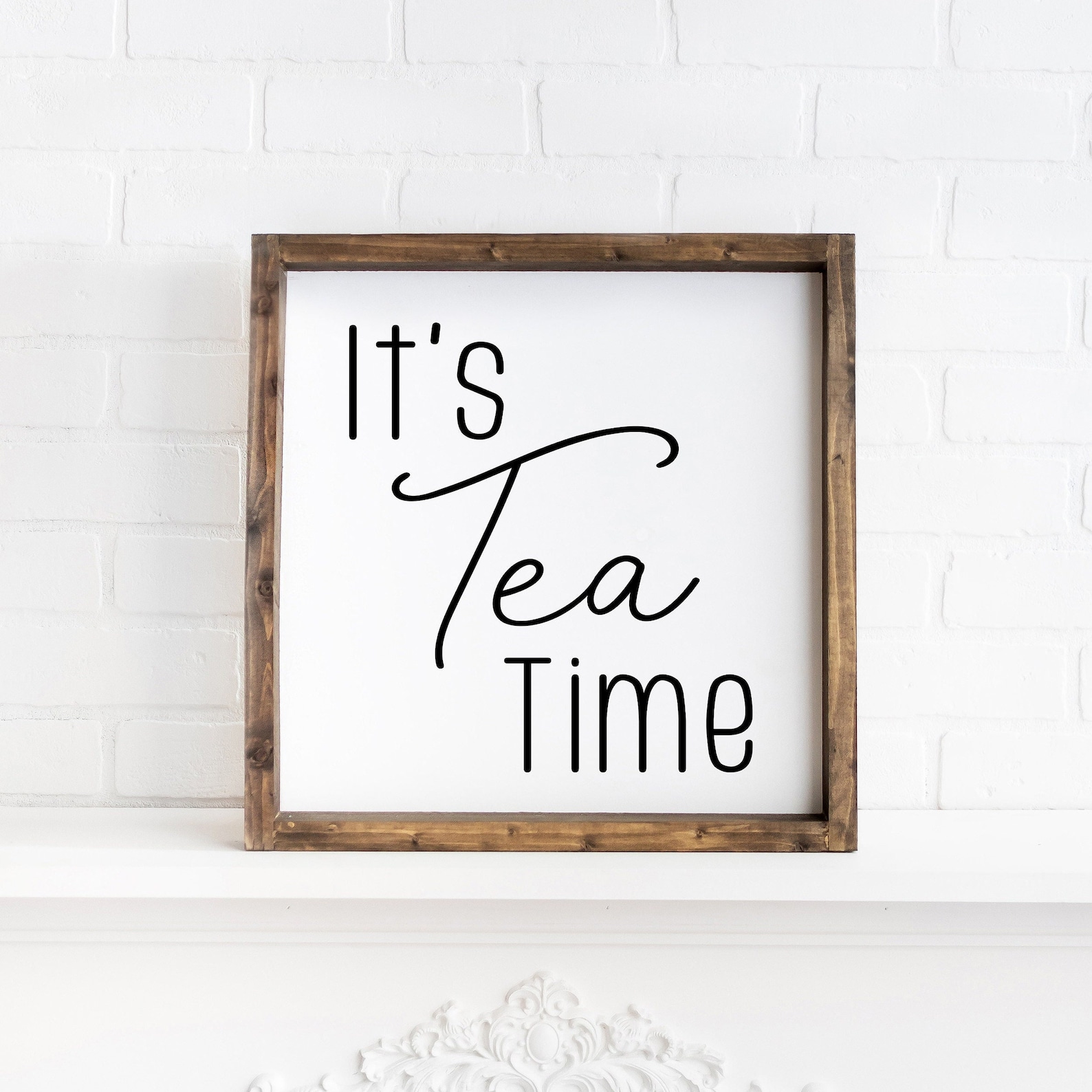 Tea Gift Tea Sign Kitchen Wall Decor Wood Framed Sign - Etsy