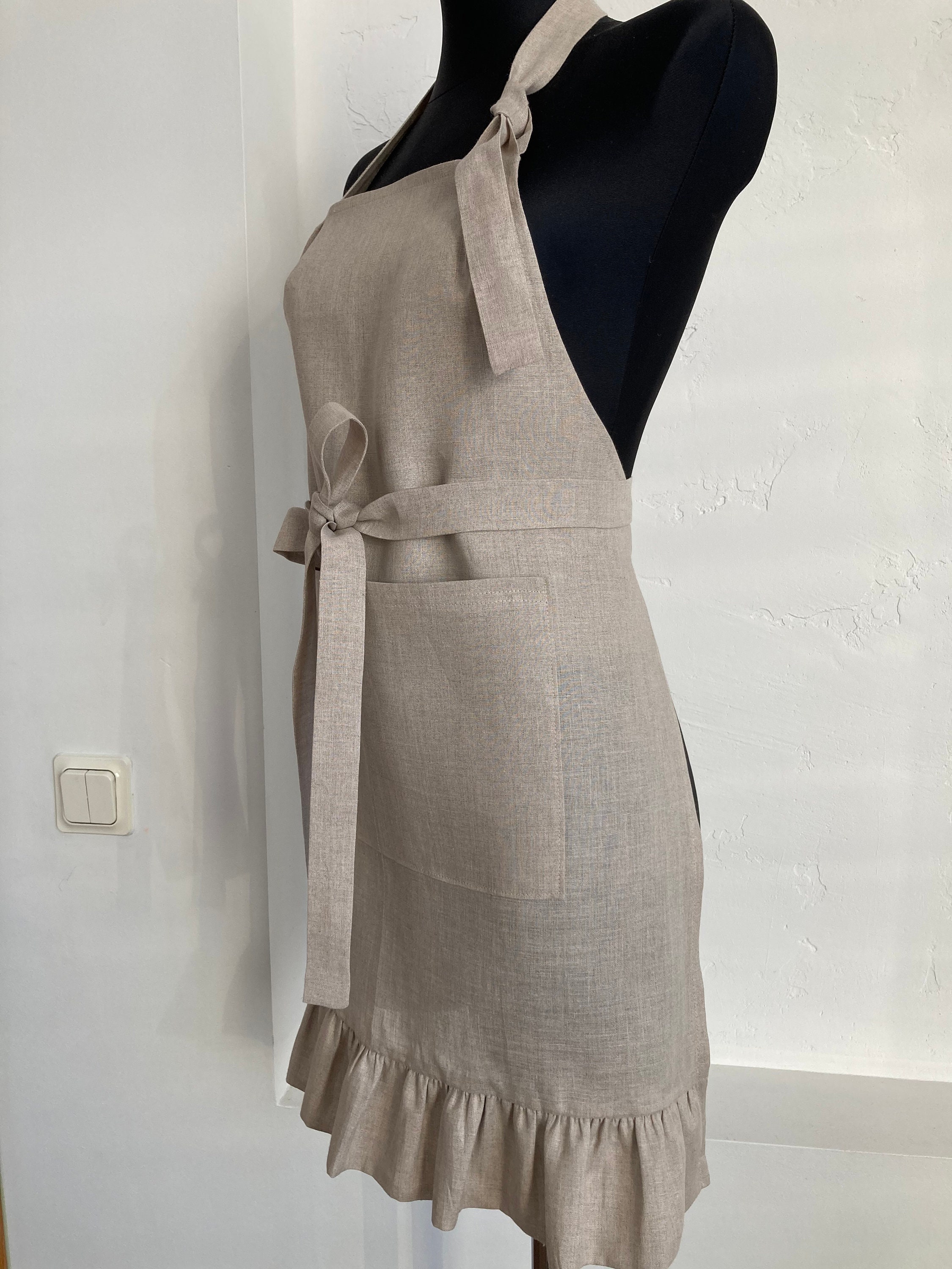 Linen Apron. Linen Apron Shabby Chic. Retro Flax Apron. Ladies - Etsy
