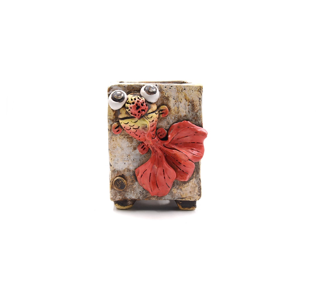 4"inches Goldfish Rectangle Brown Tank Planter Pot Succulents Pots - Etsy