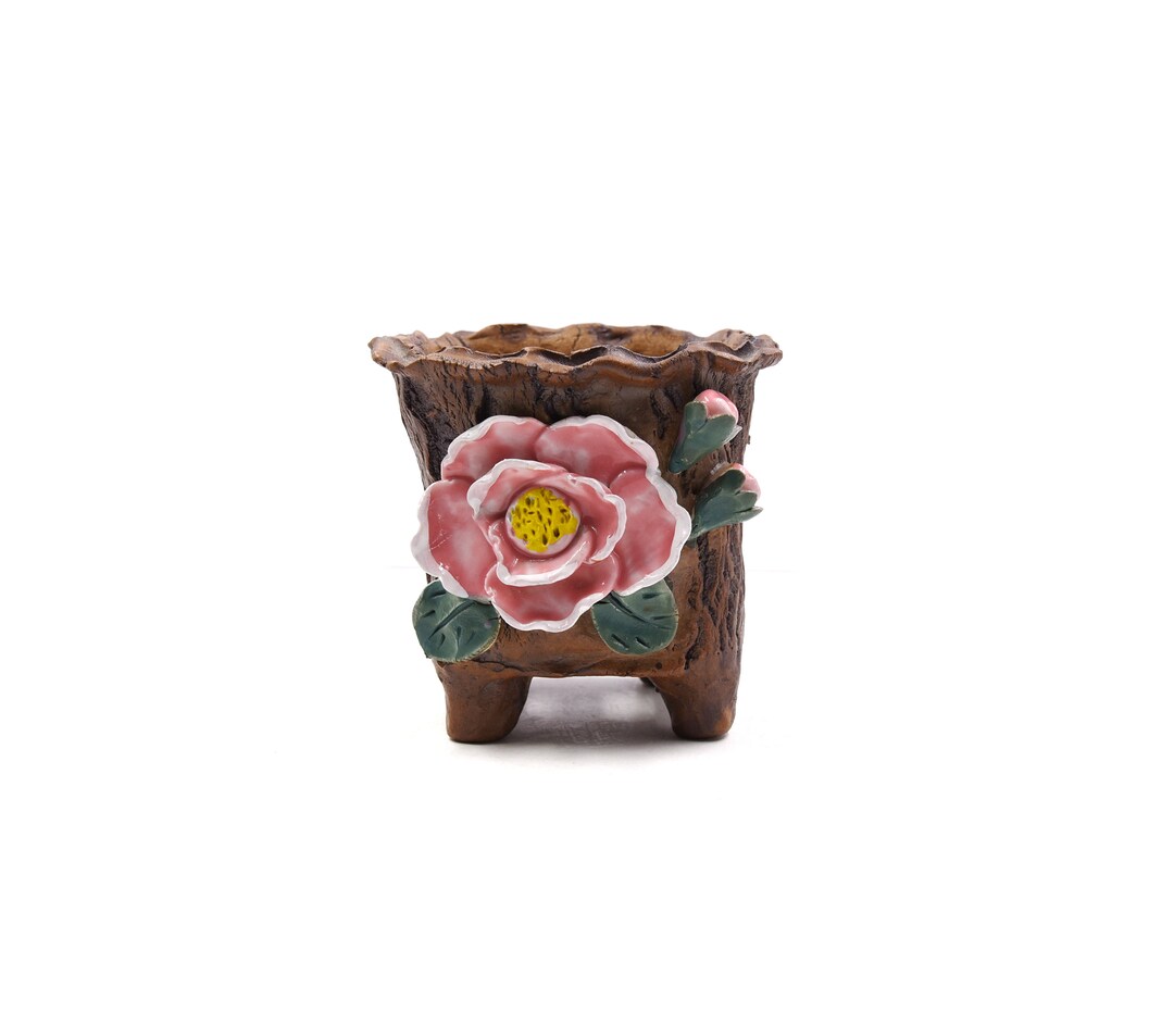 4 7/8"inches Pink Flower hand Pinch Planter Pot Succulents Pots - Etsy