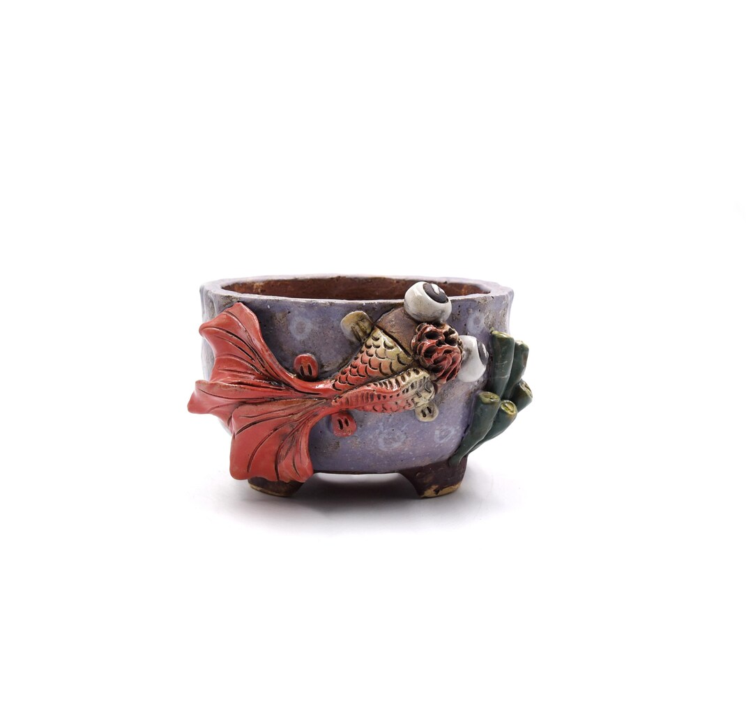 6 1/4"inches Goldfish Purple Tank Planter Pot Succulents Pots - Etsy