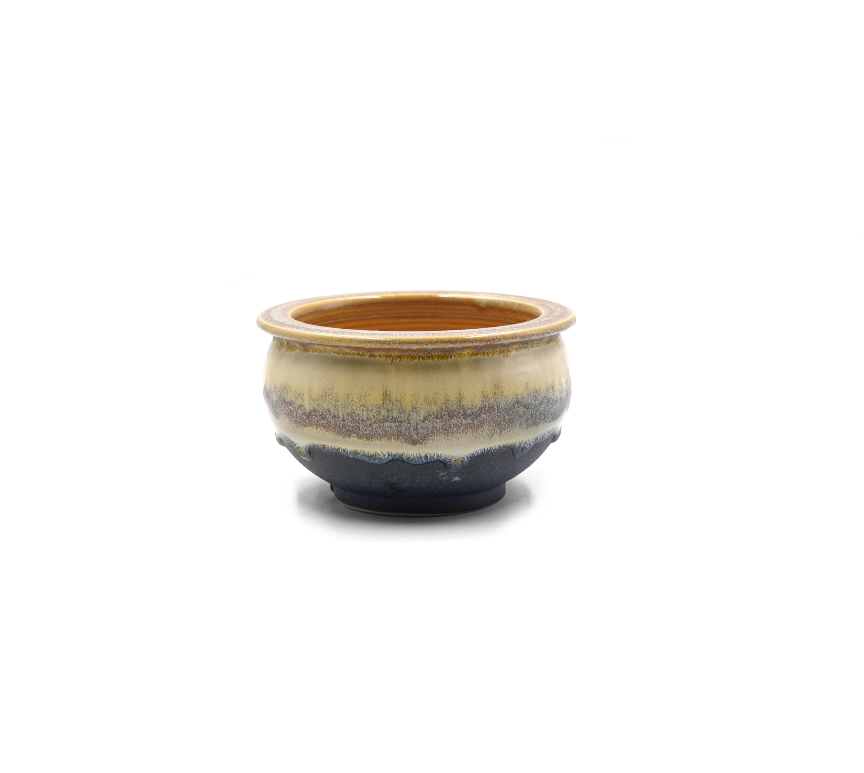 4"inches Flow Glaze Bright Colors Brim Bowl Tank Pot Planter Pot ...