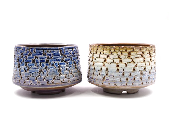 6 1/4"inches Carve Hand Glaze Dragon Scales Planter Pot Succulents Pots ...
