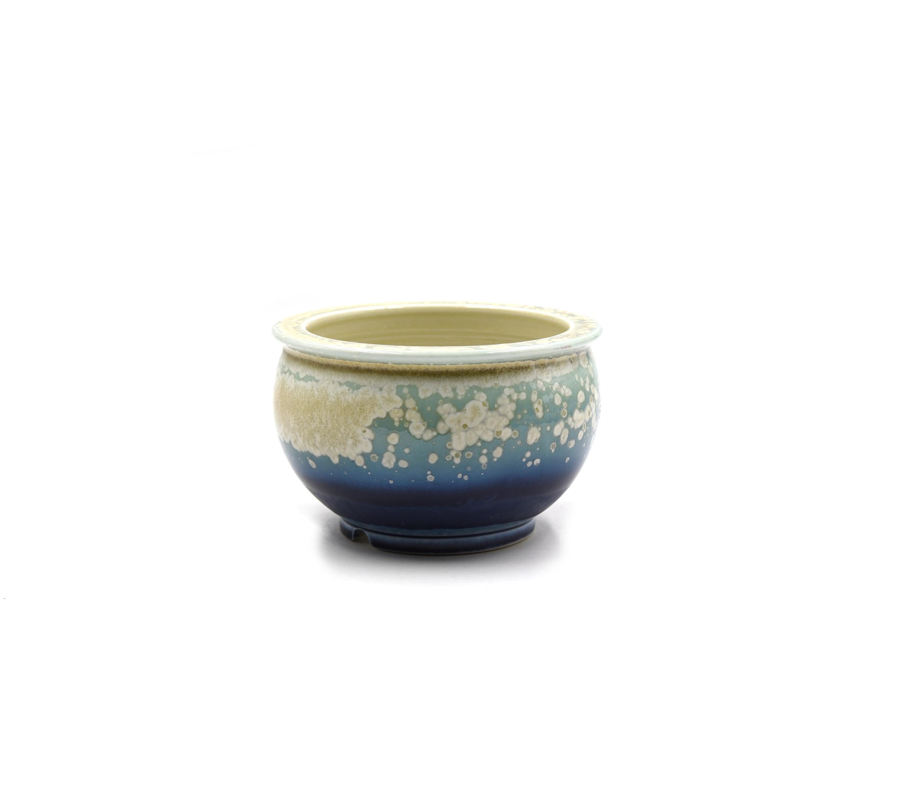 4"inches Flow Glaze Bright Colors Brim Bowl Tank Pot Planter Pot ...