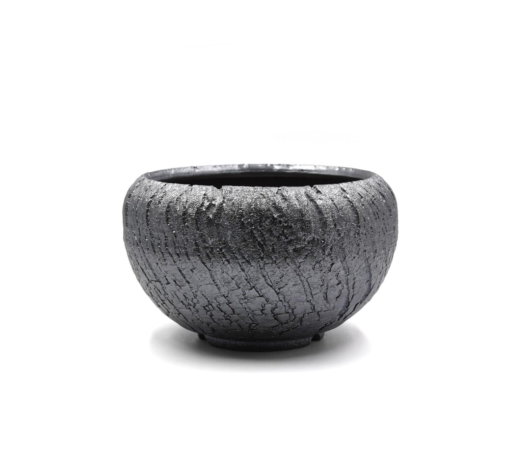 8 1/8"inches Handmade Carve Matte Planter Pot Succulent Pot Root Pot ...