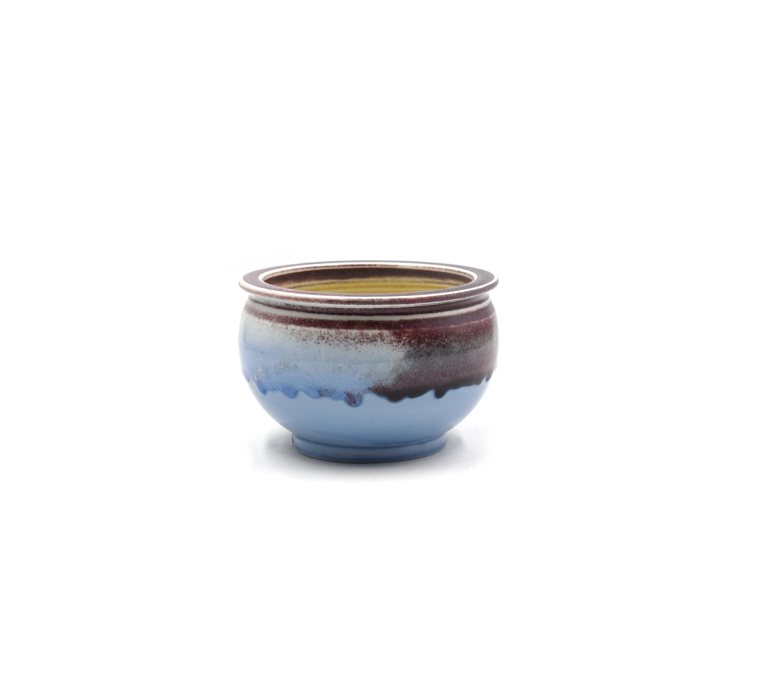 4"inches Flow Glaze Bright Colors Brim Bowl Tank Pot Planter Pot ...