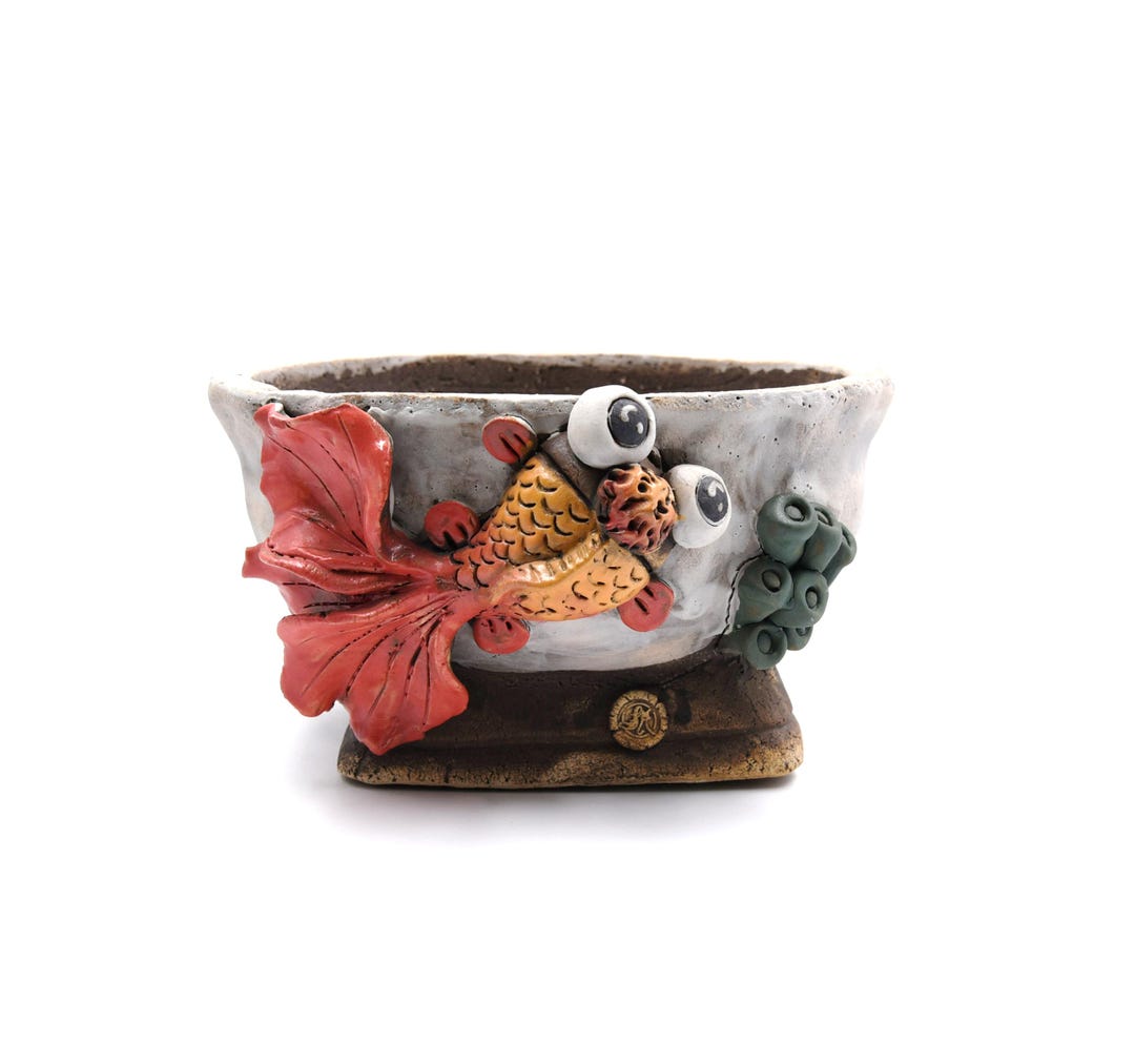8 3/8"inches Goldfish Slant Planter Pot Succulents Pots - Etsy