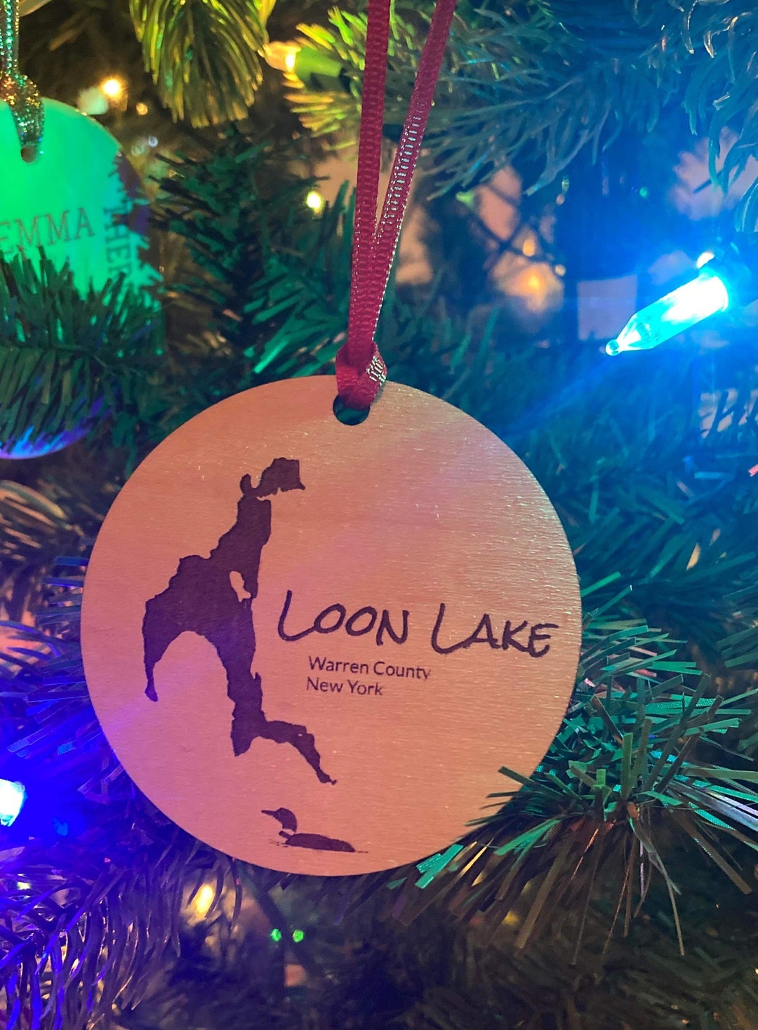 Laser Cut Loon Lake Christmas Tree Ornament Maple Plywood - Etsy