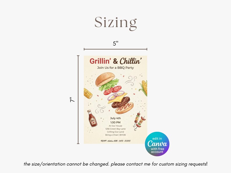 Watercolor BBQ Party Invitation | Grillin' & Chillin' Summer Cookout ...