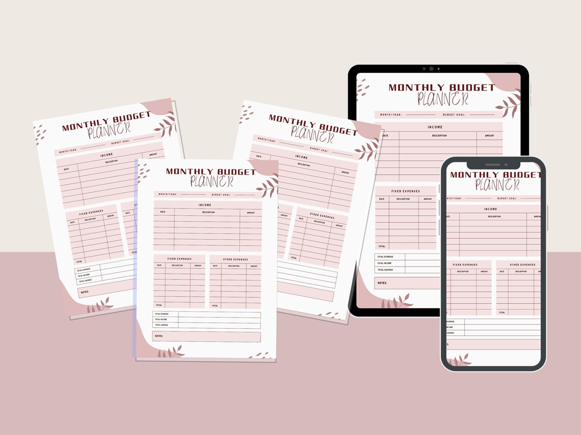 Printable Monthly Budget Planner PDF | Personal Finance Organizer ...