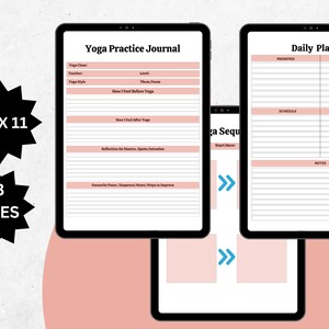 Yoga Journal | Yoga Planner | Yoga Routine | Fitness Tracker | Wellness ...